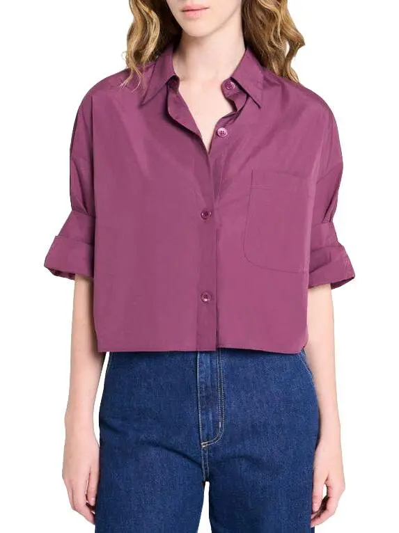 TWP Cotton Button-up Shirt - Crushed Violets