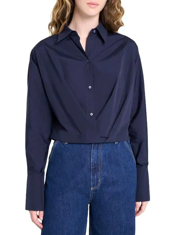 TWP Taken Draped Button-up Shirt - Midnight