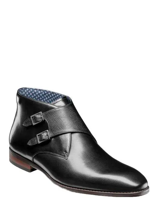 STACY ADAMS Kaius Double Monk Strap Boots - Black