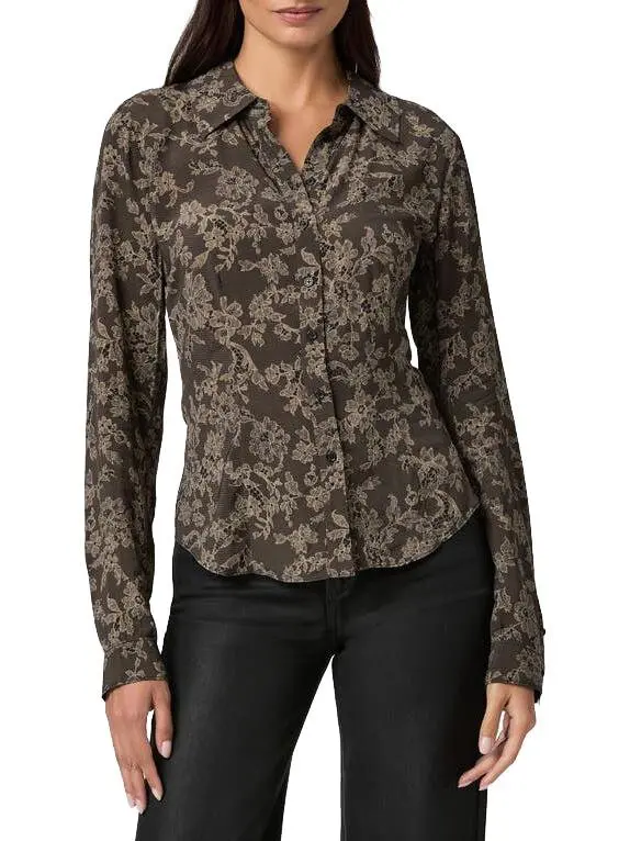 Paige Floral Lace Shirt - Black Multi
