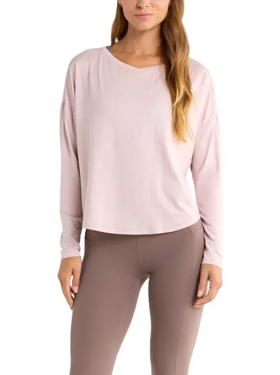 Zella Restore Soft Long Sleeve Relaxed T-shirt - Purple Lilac