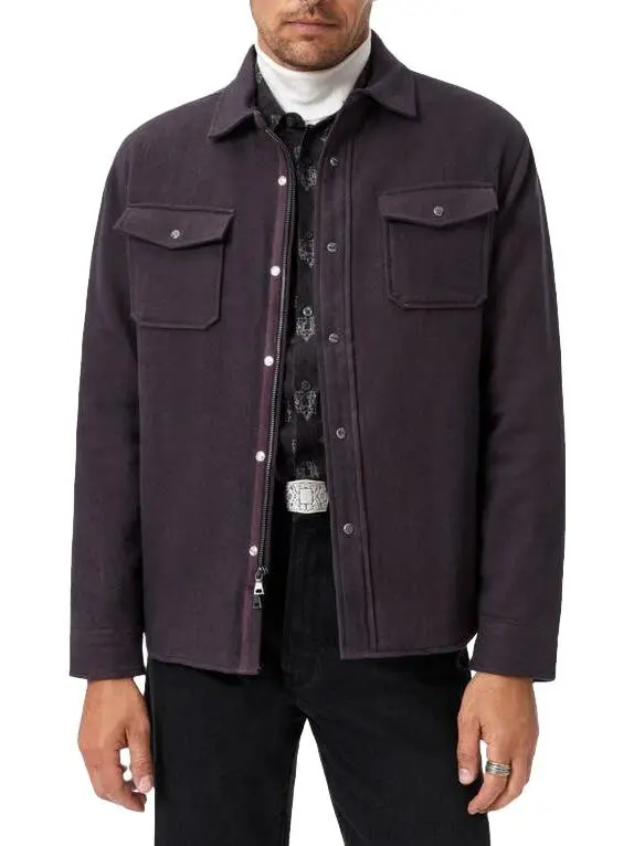 John Varvatos Jameson Herringbone Snap Jacket - Merlot