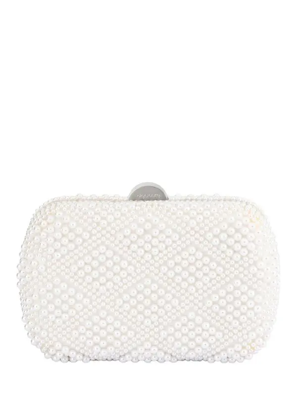 OLGA BERG Faux Frame Clutch - Pearl