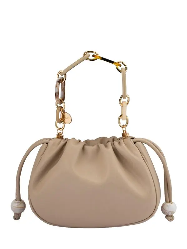 OLGA BERG Mavis Faux Leather Top Handle Bag - Natural