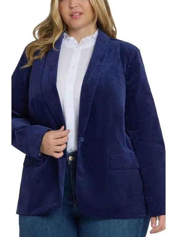 NYDJ Velveteen Tuxedo Jacket - Dark Sapphire