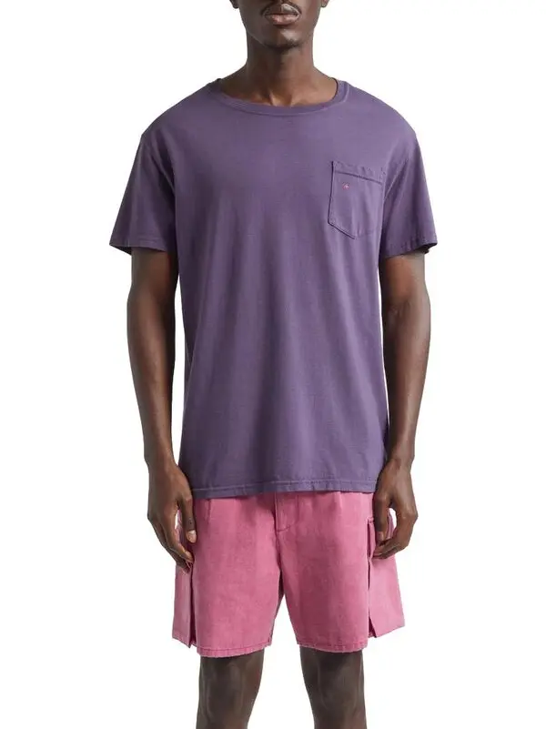 NOAH Core Logo Pocket T-shirt - Plum
