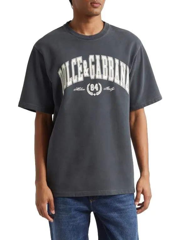 Dolce & Gabbana Logo Graphic T-shirt - Grigio Scurissimo