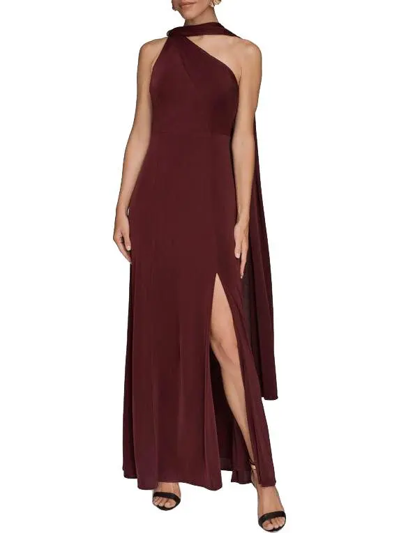 Donna Karan New York Draped Sleeveless Gown - Berry