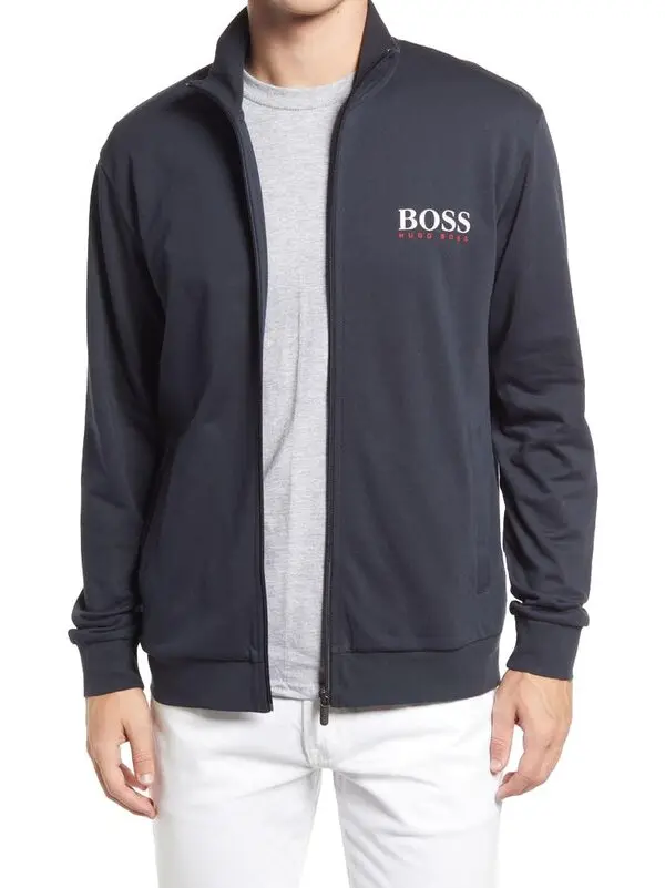 BOSS Essential Z Knit Jacket - Navy