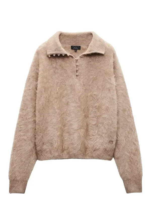 Rag & Bone Jada Brushed Cashmere Sweater - Mink