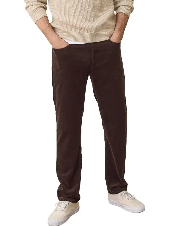 Marine Layer Slim Straight Leg Flex Terry Corduroy Trousers - Dark Brown