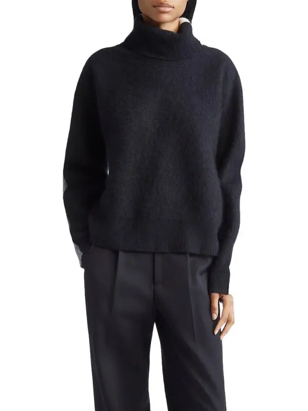 ZANKOV Junko Colorblock Merino Wool & Cashmere Sweater - Black