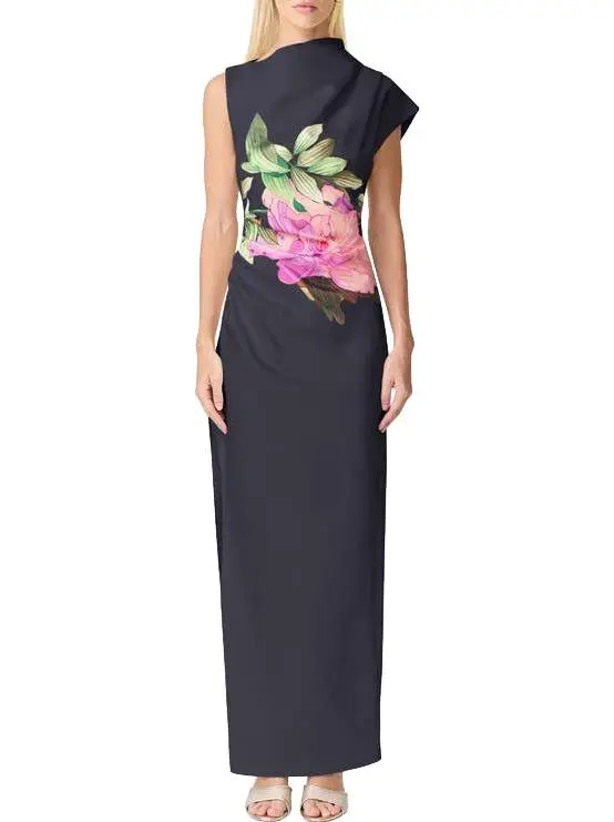 ELLIATT Azelie Floral Print Gown - Black