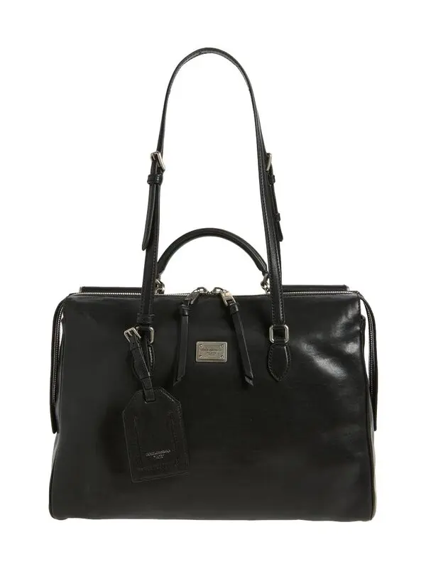 Dolce & Gabbana Large Leather Satchel - 80999 Nero