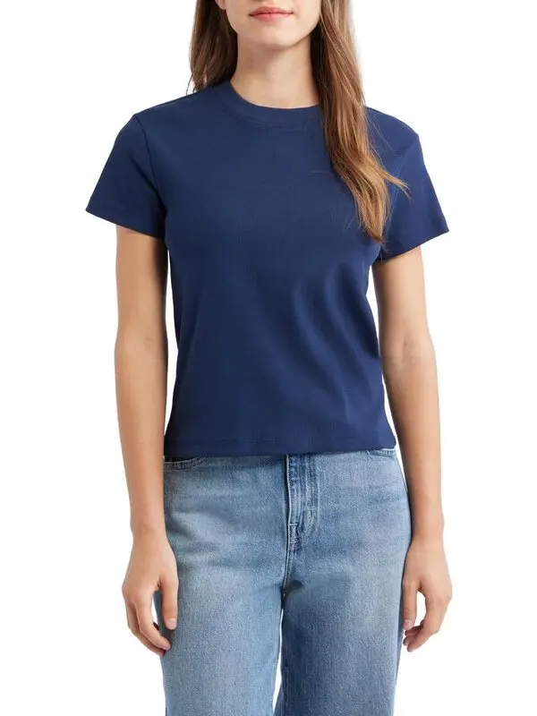 MAVI Slim Fit Stretch Cotton T-shirt - Dress Blues