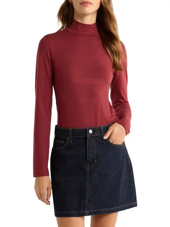 REFORMATION Nell Turtleneck Knit Top - Chianti