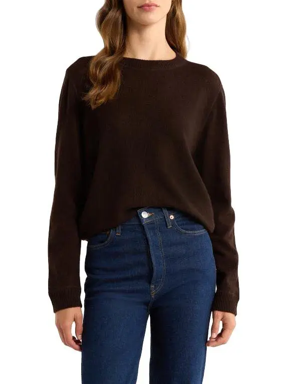 REFORMATION Cashmere Crewneck Sweater - Mole