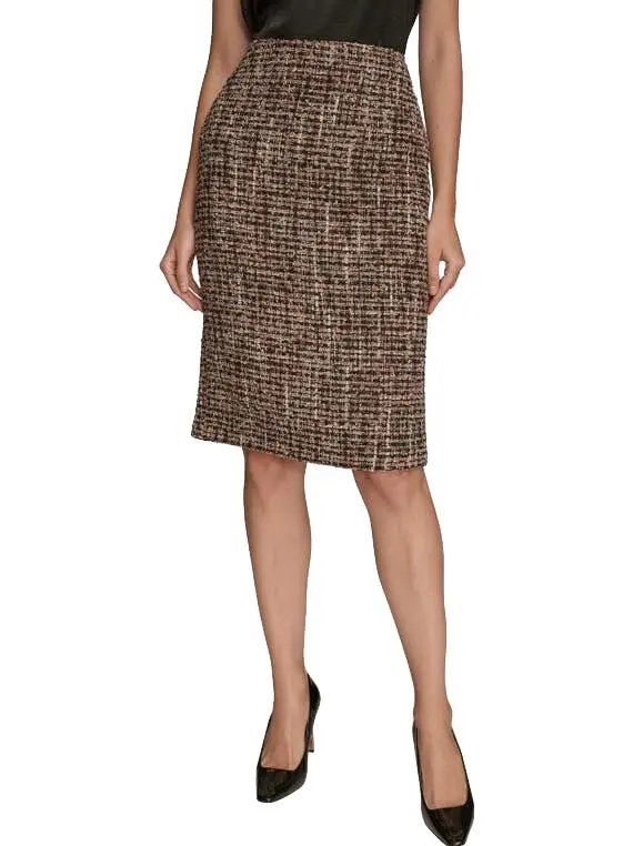 Donna Karan New York Tweed Pencil Skirt - Chocolate Plum
