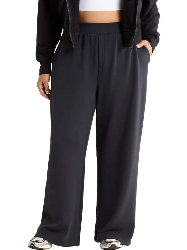 Zella Ultrasoft Knit Straight Leg Pants - Black