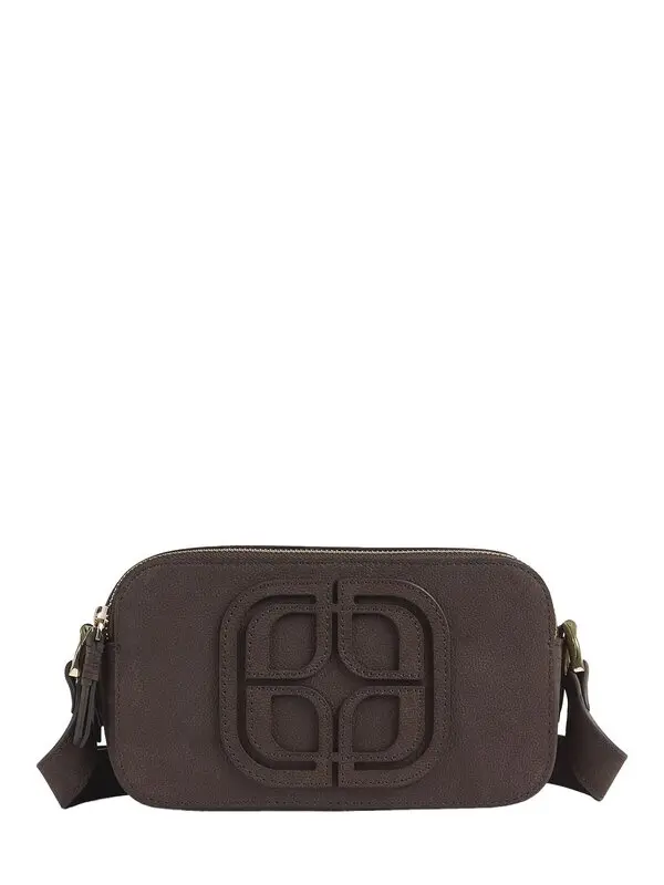 LK BENNETT Perry Logo Leather Camera Bag - Bro-chocolate