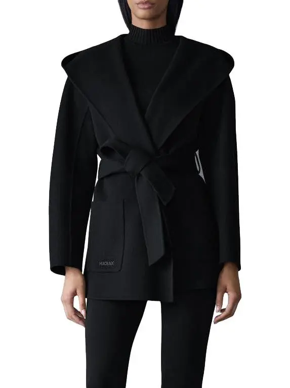 Mackage Paya Belted Wool Coat - Black