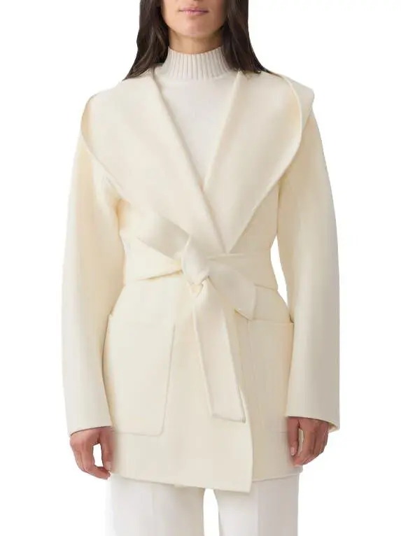 Mackage Paya Belted Wool Coat - Cream