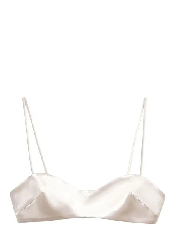 Mango Satin Crop Top - Silver