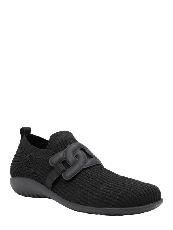 Naot Picton Knit Sneaker - Black W/silver Knit