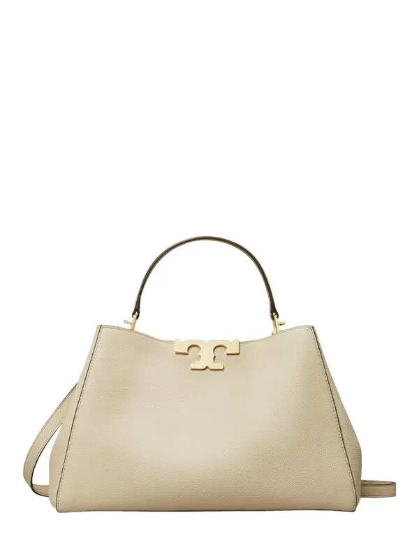 Tory Burch Eleanor Soft Leather Satchel - Light Stone