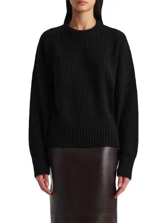 Khaite Lennox Oversize Cashmere Sweater - Black