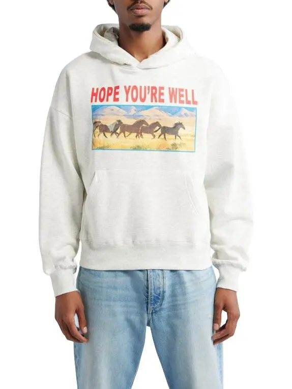 JUNGLES Horses Cotton-blend Hoodie - Grey