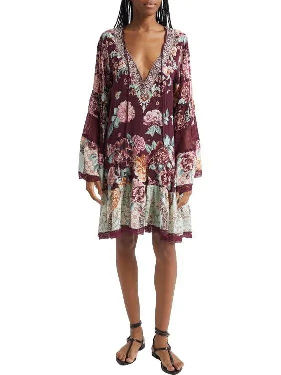 Camilla Long Sleeve Tiered Silk Dress - If These Tiles Could Talk