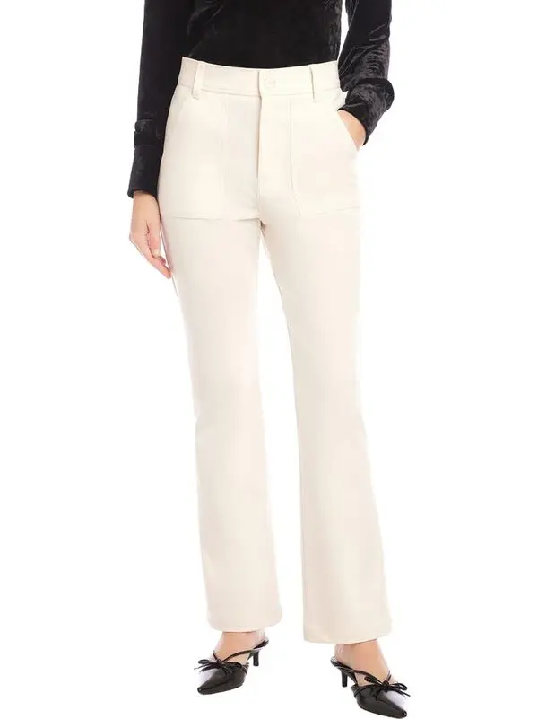 Fifteen Twenty Reagan High-waist Bootcut Trousers - Ecru