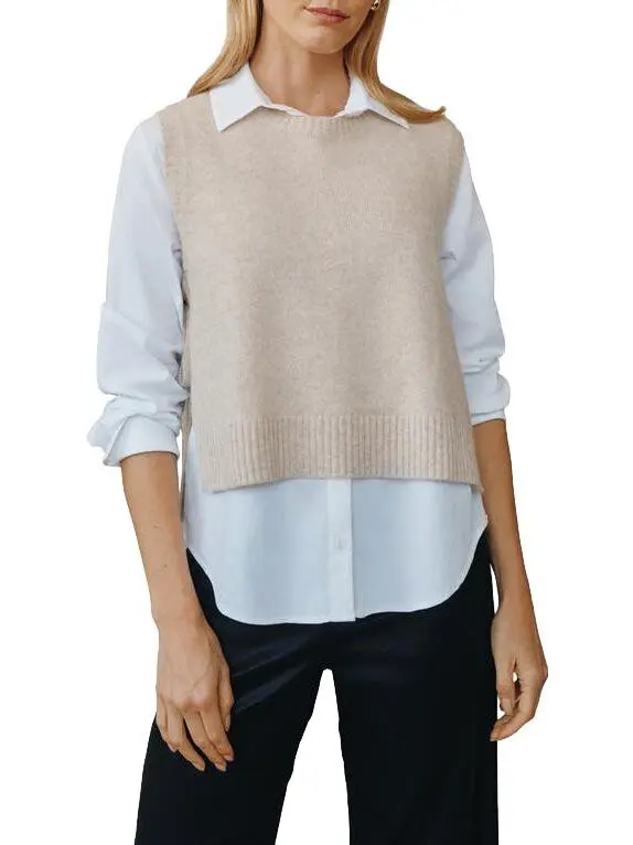 Bella Dahl Wool And Cashmere Sweater Vest - Ivory Oat