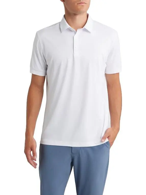 Mizzen+main Versa Trim Fit Performance Golf Polo - White Solid