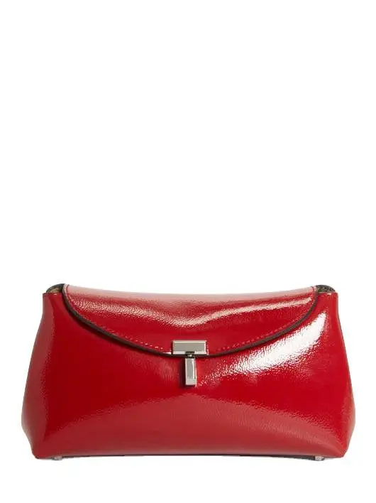 TOTEME Mini T-lock Naplak Leather Clutch - Red