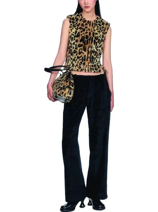 Anna Sui Faux Leopard Sleeveless Top - Caramel Multi