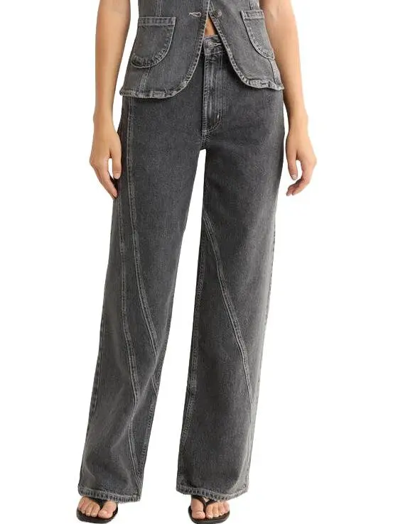Rails High-waist Wide-leg Jeans - Washed Charcoal
