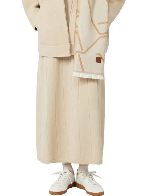 MM BY MAX MARA Peonie Virgin Wool Maxi Sweater Skirt - Albino