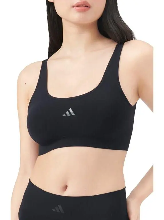ADIDAS ORIGINALS Seamless Micro Stretch Lounge Bra - Black