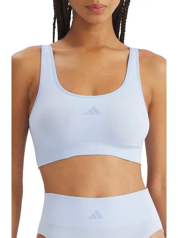 ADIDAS ORIGINALS Seamless Micro Stretch Lounge Bra - Glow Blue