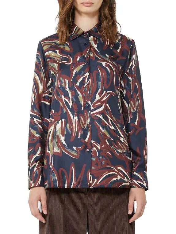 Max Mara Rive Printed Shirt - Ultramarine