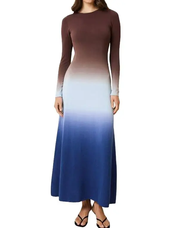 Solid & Striped The Dora Ombré Knit Maxi Dress - Twilight/raisin Brown