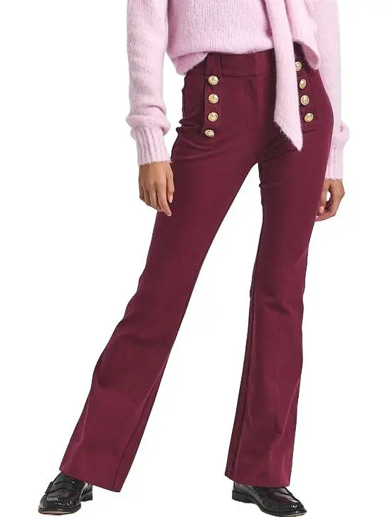 Derek Lam 10 Crosby Robertson High Waist Flare Sailor Pants - Bordeaux