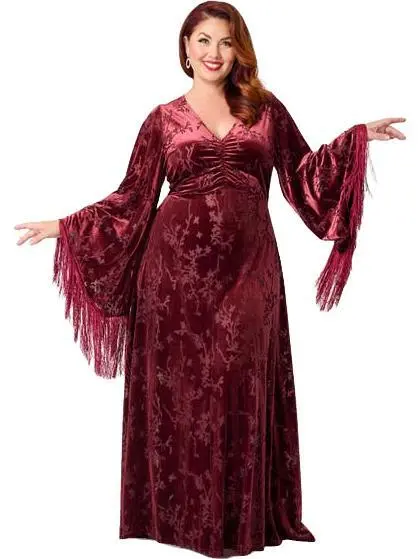 SMAK PARLOUR Stevie Maxi Dress - Burgundy Floral