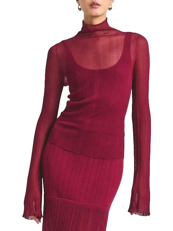 Derek Lam 10 Crosby Isoled Long-sleeve Top - Carmine