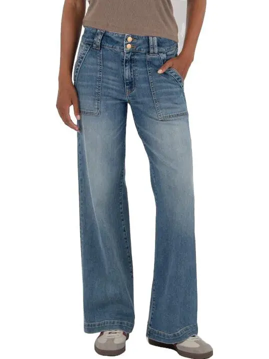 Kut From The Kloth Jodi Mid-rise Wide Leg Utility Jeans - Ahead