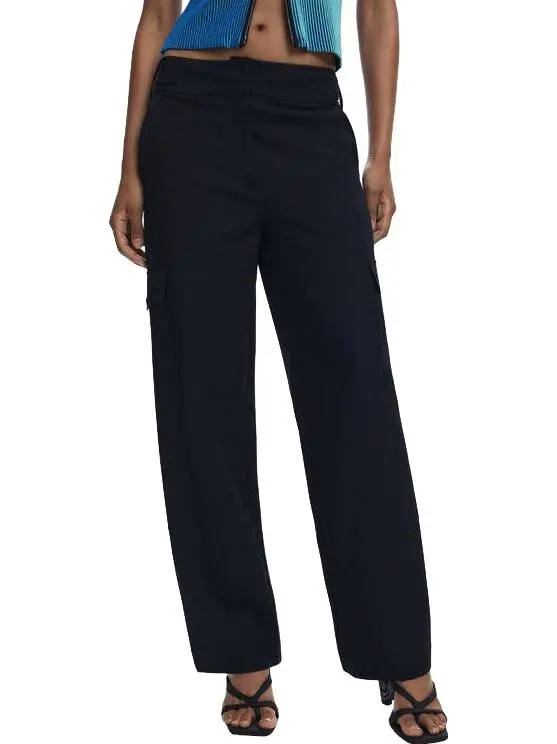 Desigual Wide Leg Cargo Trousers - Black