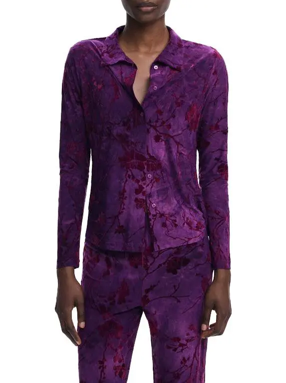Desigual Floral Button-up Shirt - Medium Purple