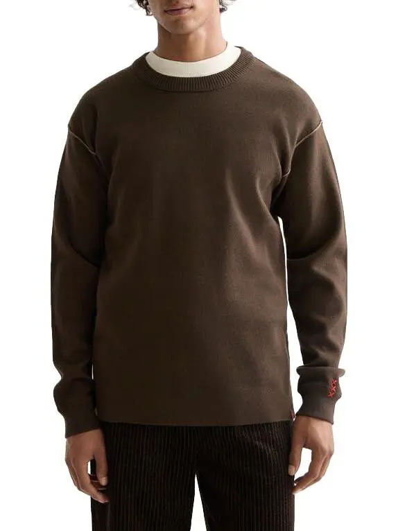 Scotch & Soda Double Face Wool & Cotton Sweater - Demitasse